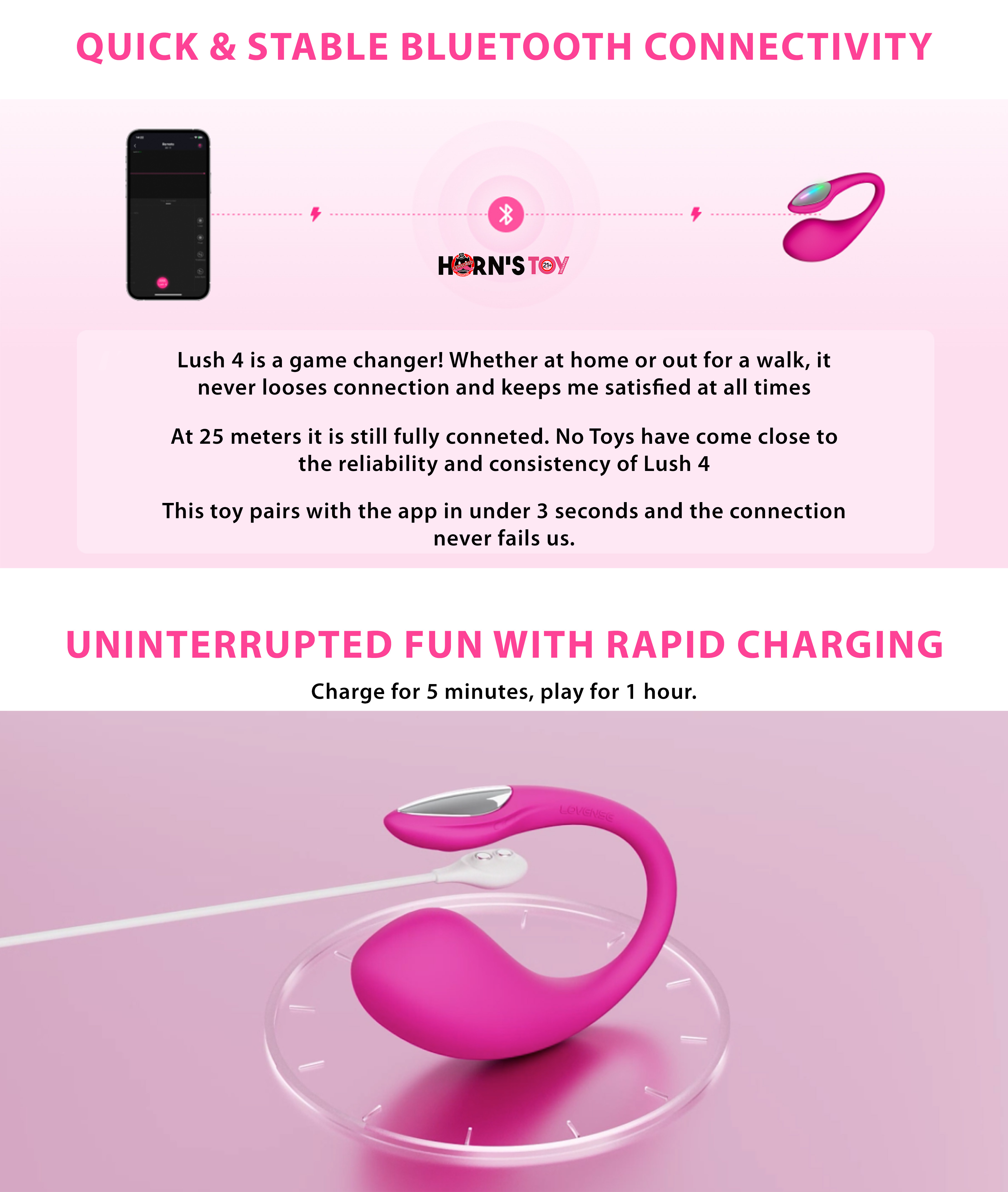 Lovense Lush 4 App Controlled G Spot Vibrator for Women · Bluetooth ...