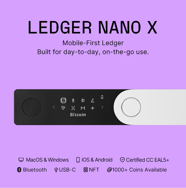 [Official Authorized Retailer]Ledger Nano X Crypto Cold Hardware Wallet ...