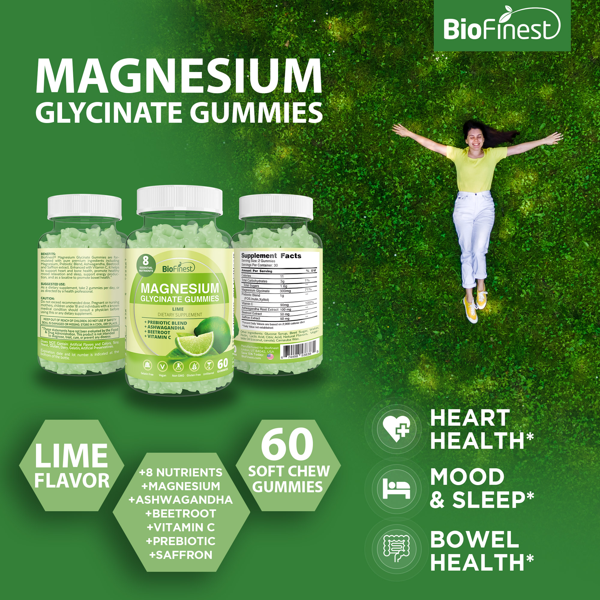 Biofinest Gummy Vitamin Supplement Lutein Marine Collagen Liver Detox ...