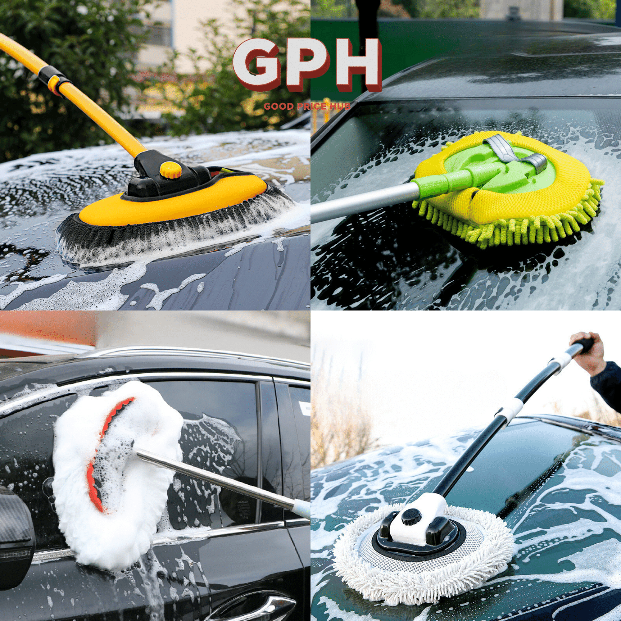 Extendable Car Wash Mop / Chenille Microfiber Car Wash Brush | Shopee ...