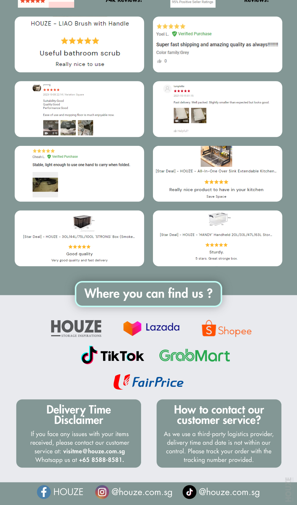 [HOUZE] 'HANDY' Handheld Storage Box 4 Sizes 20L | 33L| 47L | 63L ...