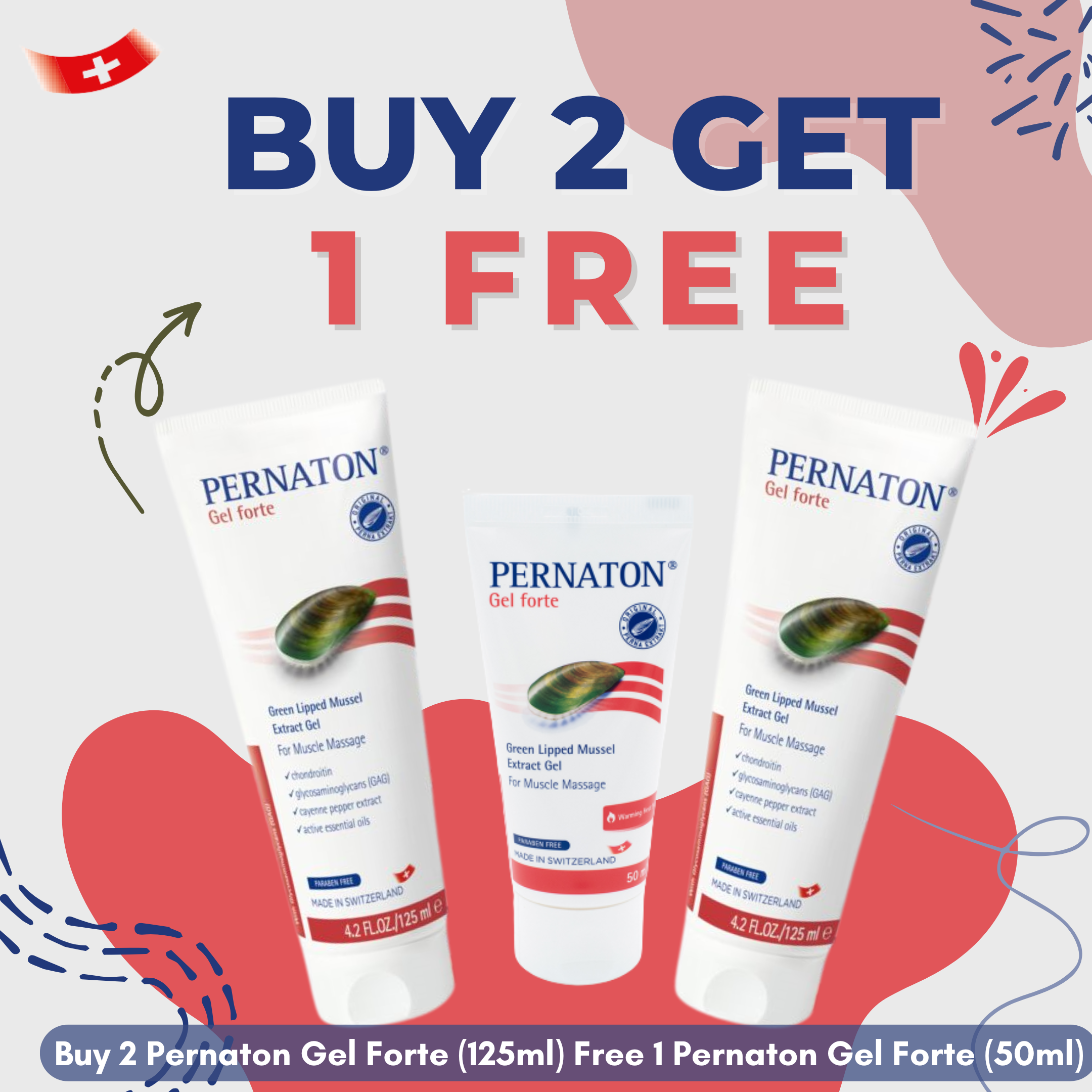 BUY 2 PERNATON GEL FORTE (125ML) FREE 1 PERNATON GEL FORTE (50ML ...