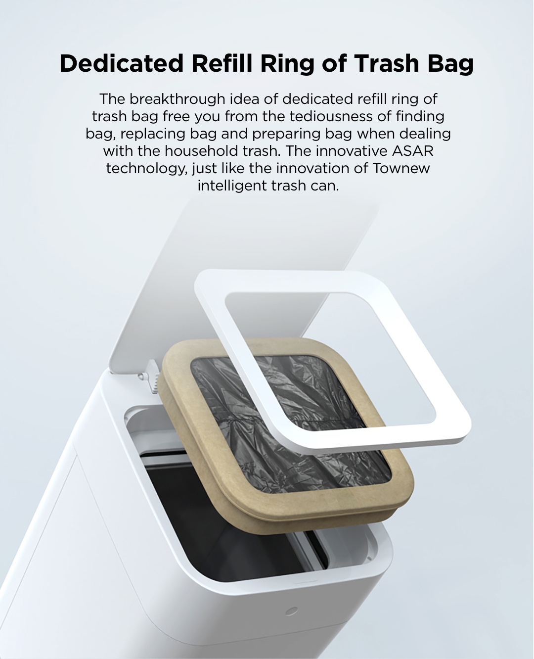 Townew Refill Ring For Smart Trash Can [ 6packs/box, Suitable For T1 ...