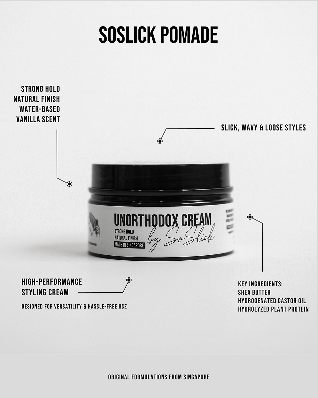 Unorthodox Cream by SoSlick Pomade | Strong Hold Styling Cream | Wavy ...