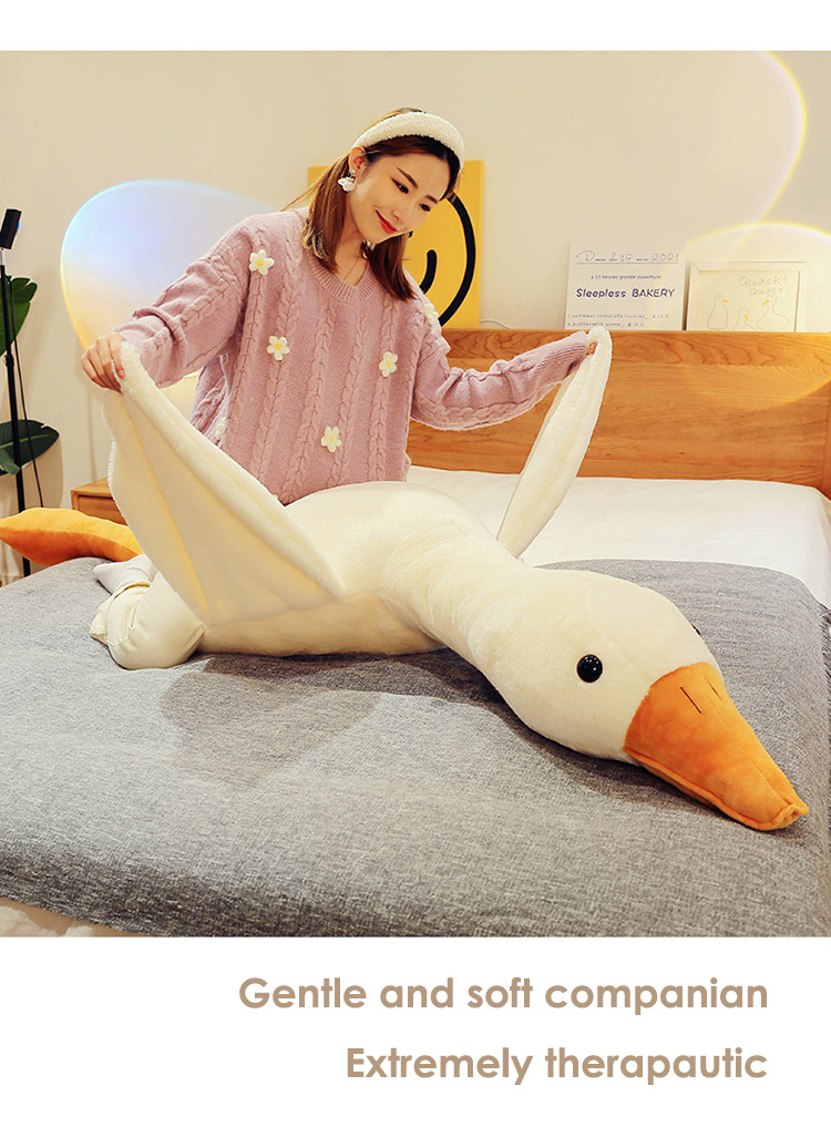 [SG Stock] Cute and Funny Fuzzy furry plush White Goose Cushion Cartoon ...