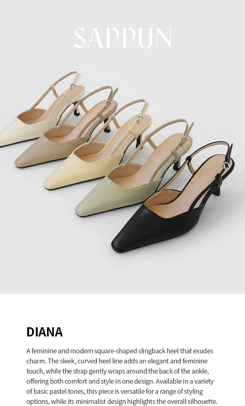 [SAPPUN] Diana Square Slingback Heels (6cm) | Shopee Singapore