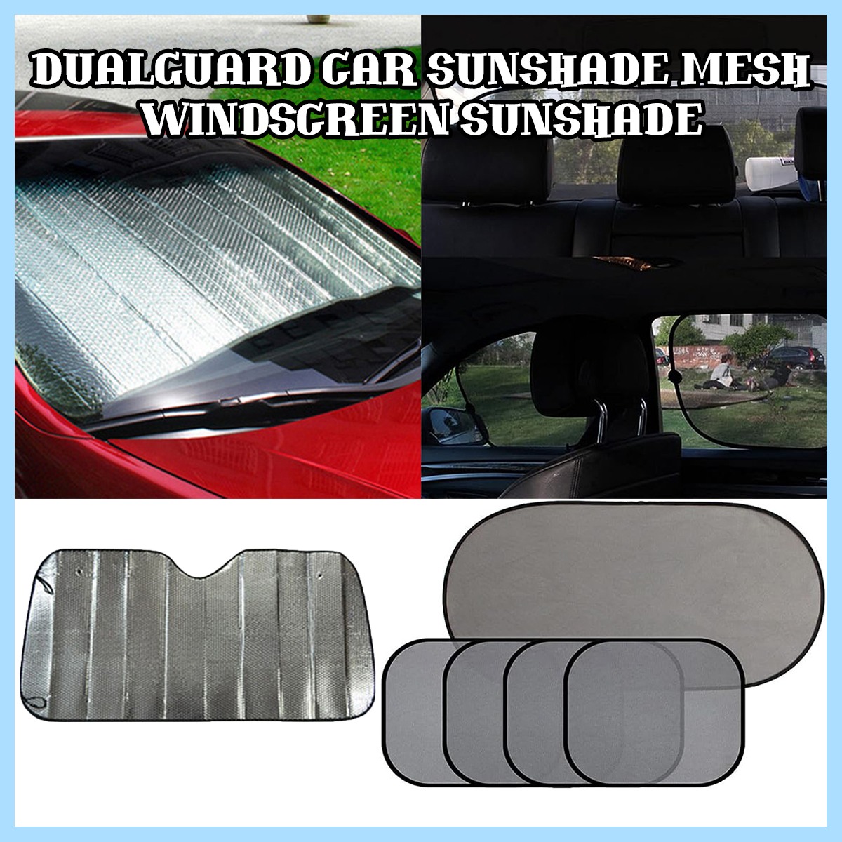 [SG] Car Sunshade Shield/ Foldable Car Sunshade Mesh/ Sunproof Car ...