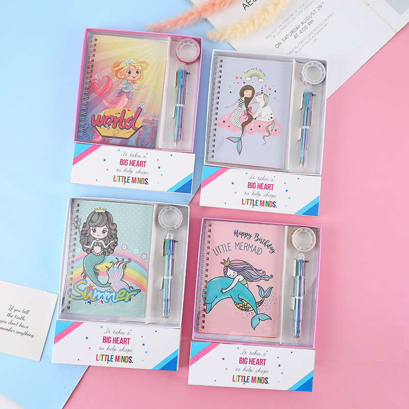 Notebook Gift Set with Pen & Tape Cute Notebook Notepad Kids Goodie Bag ...
