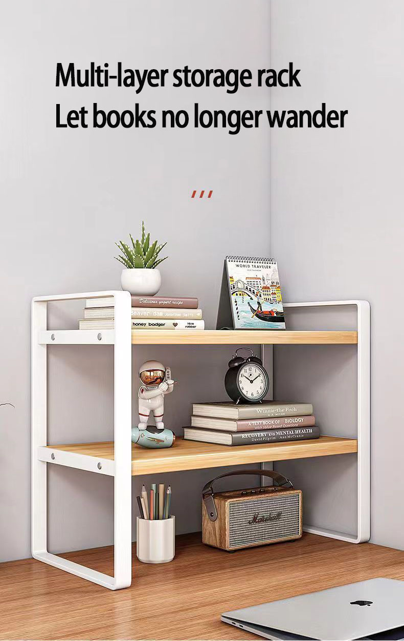 Simple table rack book shelf desk storage rack desk 2/3 layer | Shopee ...