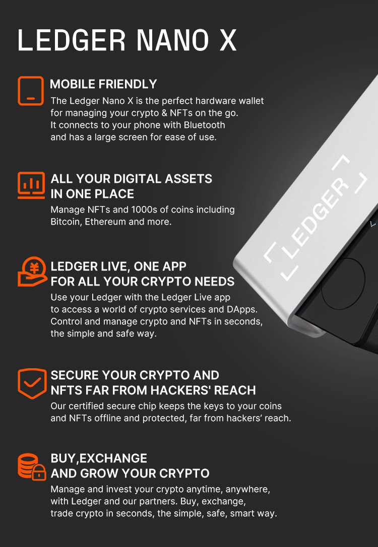 [Official Authorized Retailer]Ledger Nano X Crypto Hardware Cold Wallet ...