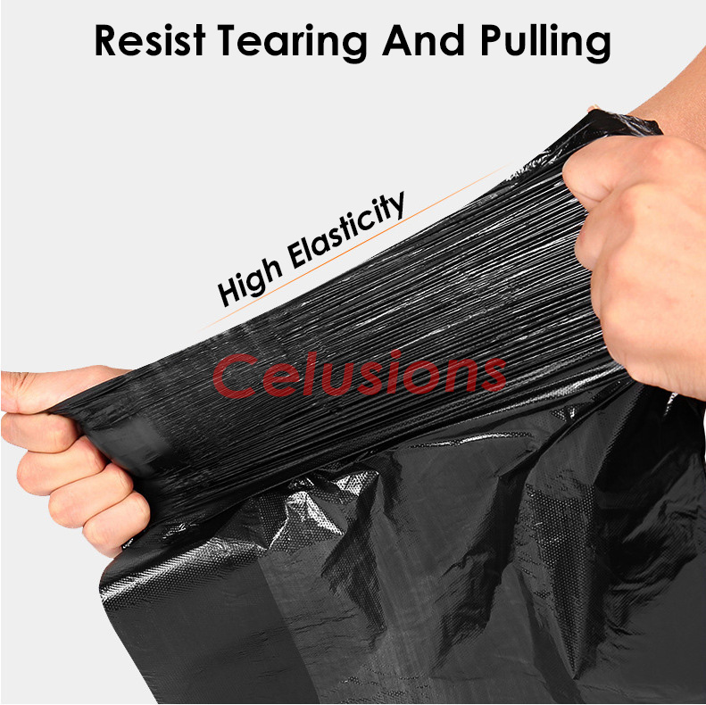 【SG Seller】100pcs ️Thicken Trash Bag With Handle ️Black Plastic Bags ...