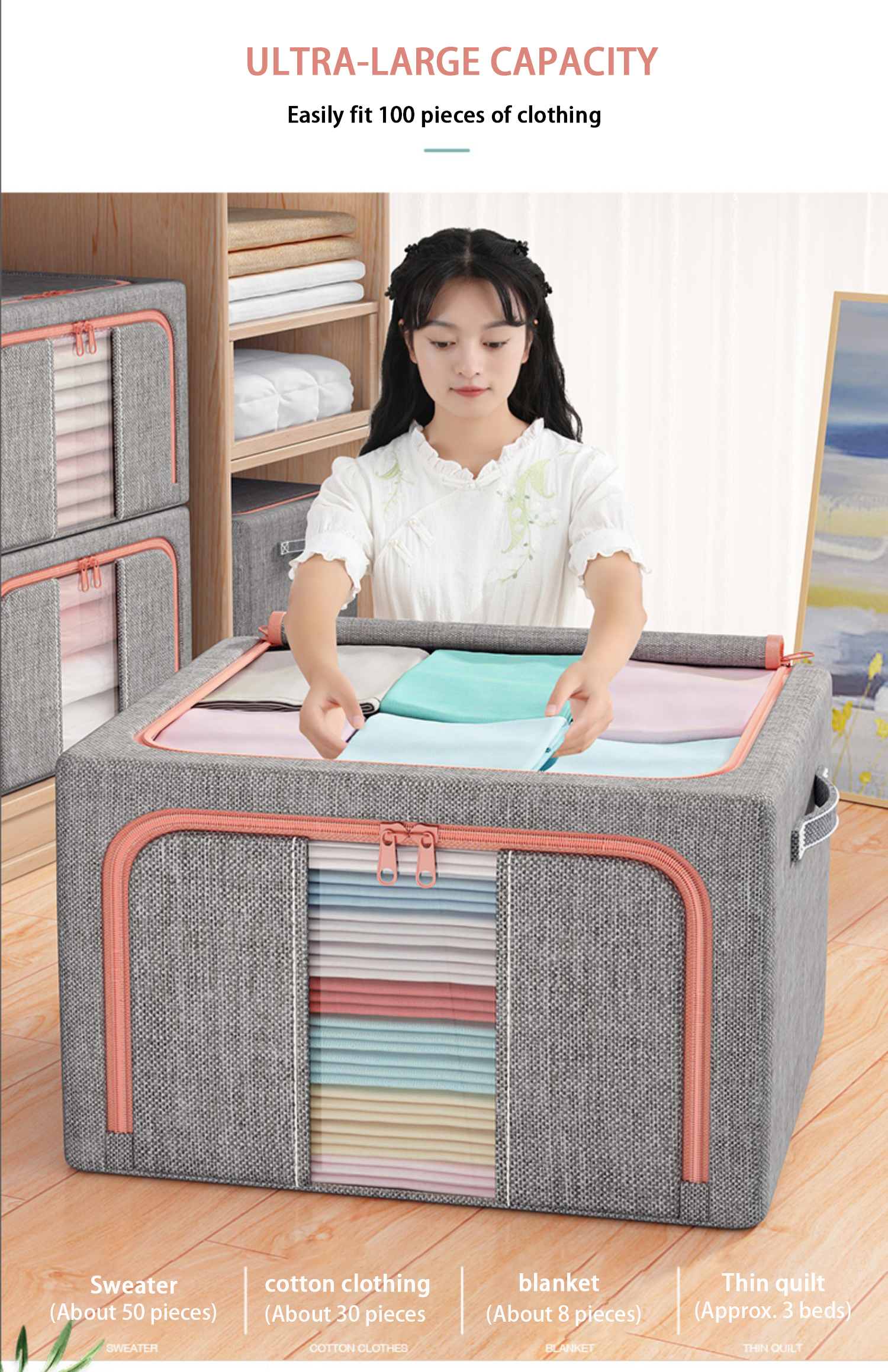 【SG Stock】72L 100L Foldable Storage Box Home Organizer Clothes ...