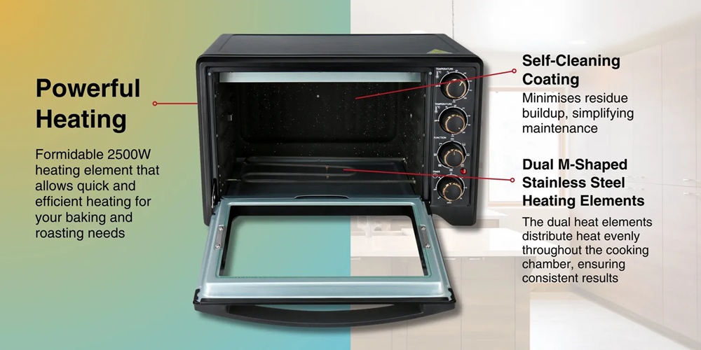 JOGEN 30L Self Cleaning Convection Oven 2000W Multifunction to Bake ...