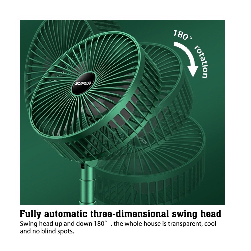 Portable Desk Table Fan with Foldable Standing Telescopic Pedestal ...