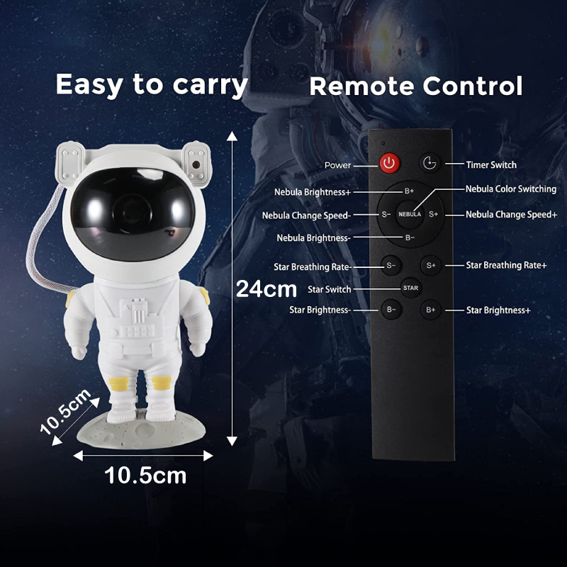 Astronaut Star Galaxy Light Projector Nebula Night Light with Remote ...
