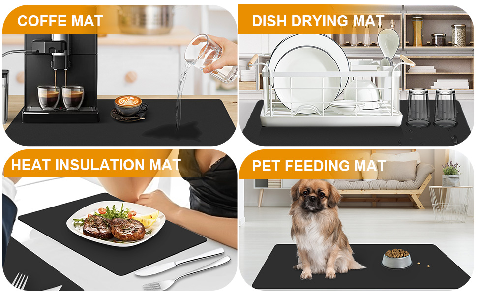 [SG]Large Kitchen Drain Mat Water Absorbent Mat Waterproof Diatomite ...