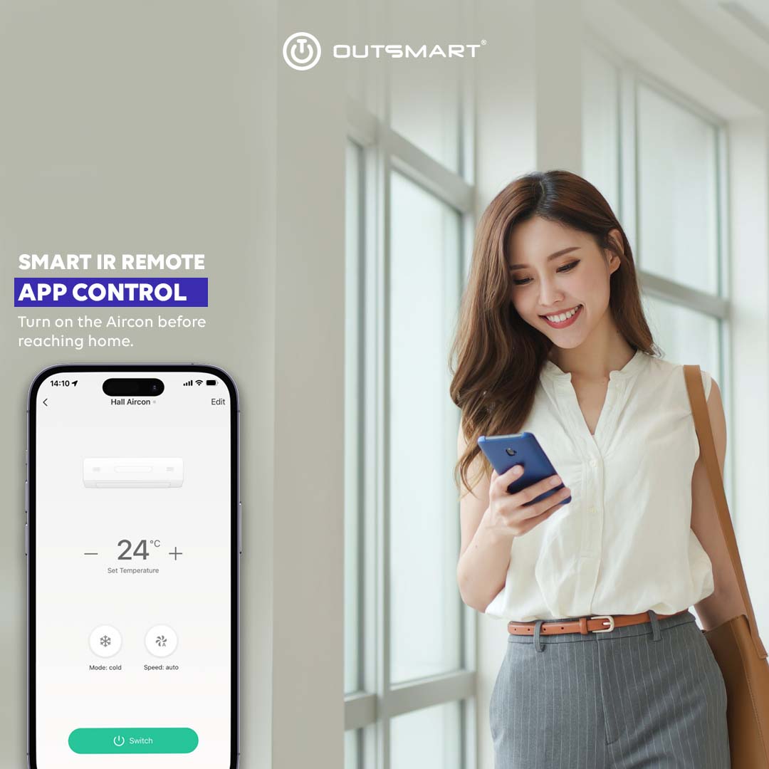 Outsmart WiFi Universal Smart Remote Control – Infrared & RF Remote for TV, AC, Fan, Smart Home ...