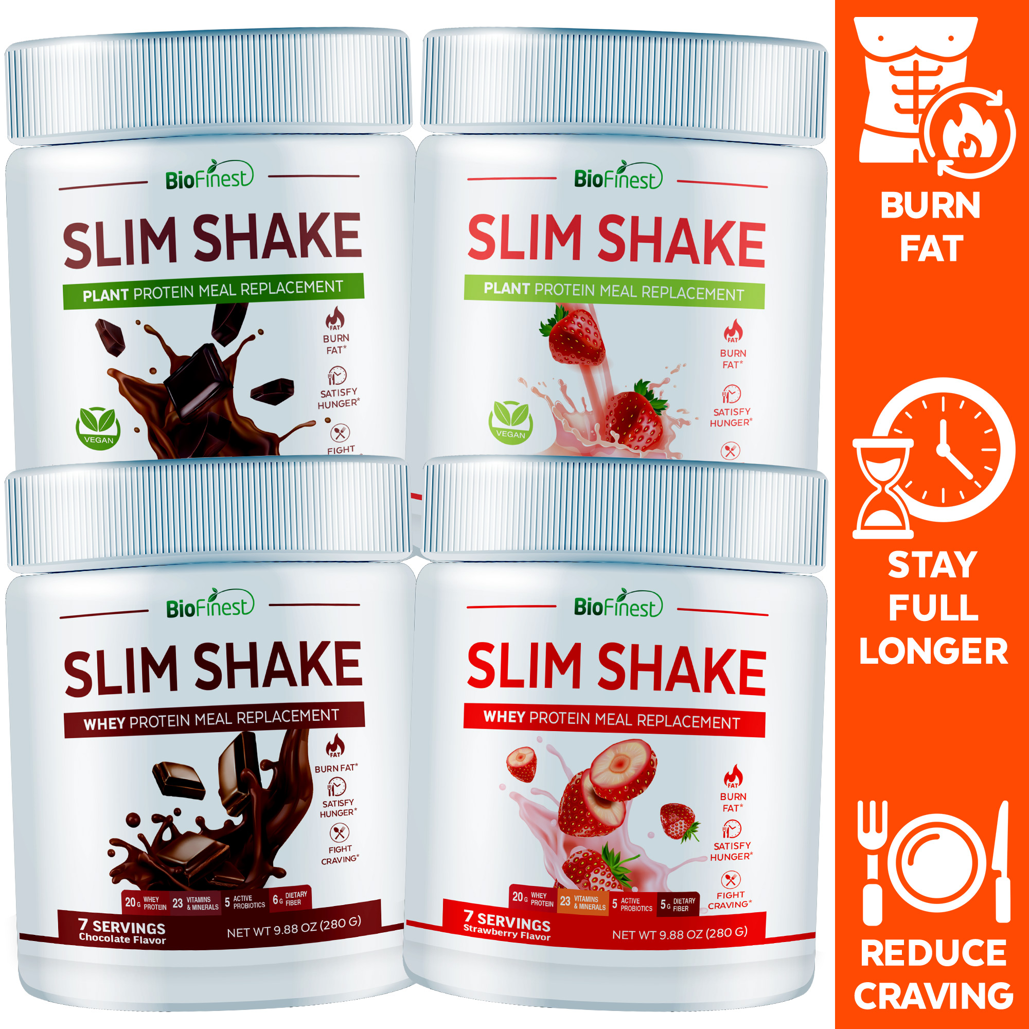 Biofinest Slim Shake Whey Plant Protein Meal Replacement Powder ...