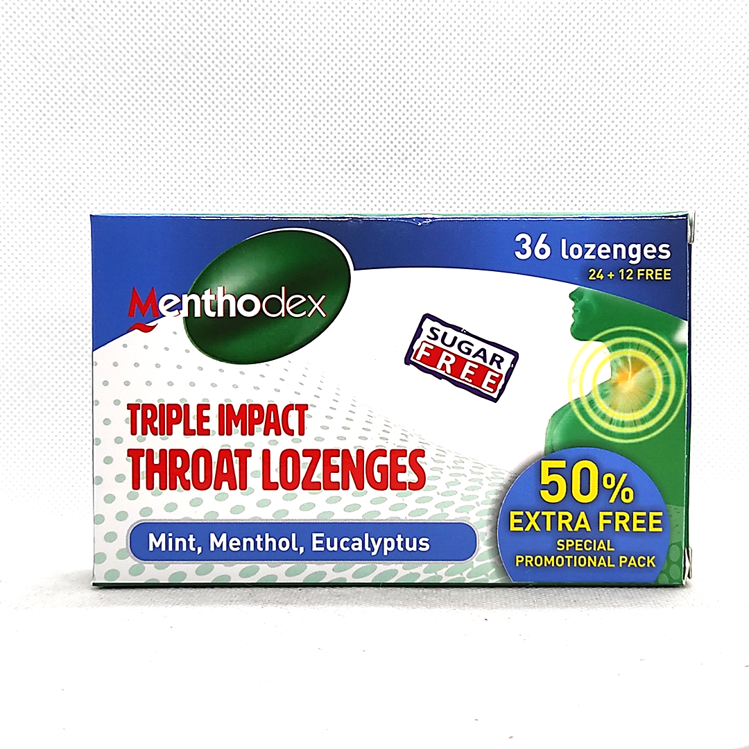 Menthodex Sugar Free Throat Lozenges Mint Menthol & Eucalyptus [Strepsils,Sore Throat,Cough ...