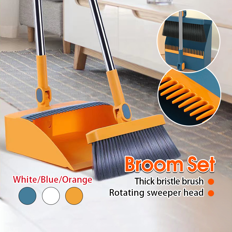 【SG stock】2-in-1 Rotatable Broom Dustpan Set/Non-Stick Broom Magic ...