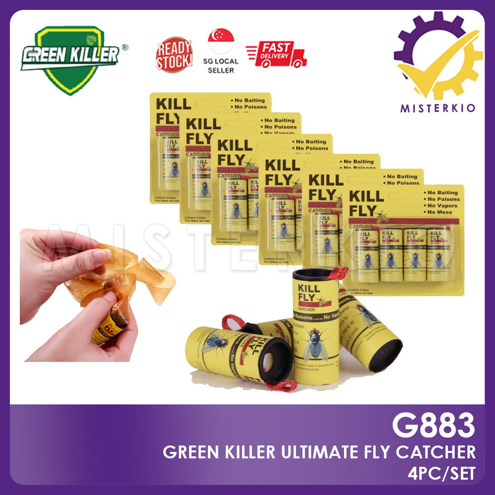 GREEN KILLER Fly Catcher, Sticky Glue Trap (4 Rolls Per Set) | Shopee ...