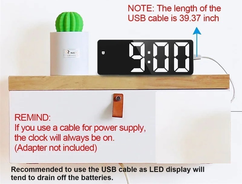 [SG] LED Digital Alarm Clock Minimalist Design with Alarm & Snooze ...