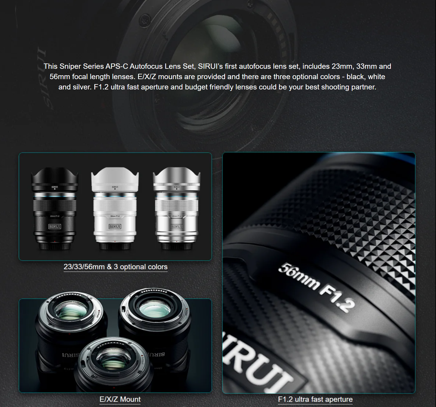 Sirui Sniper Series F1.2 APS-C Autofocus lens | Shopee Singapore