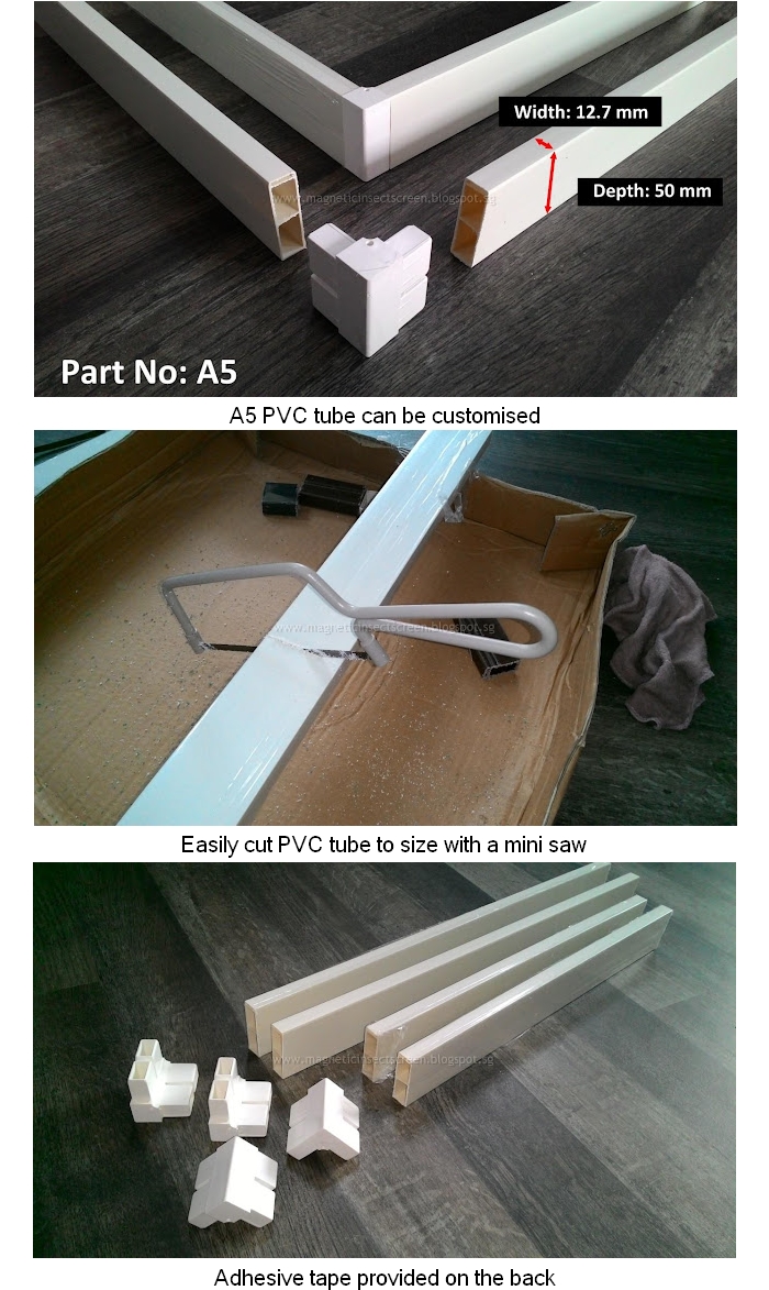 DIY Magnetic Mosquito / Insect Screen Kit With A5 (50mm) PVC Tube For ...