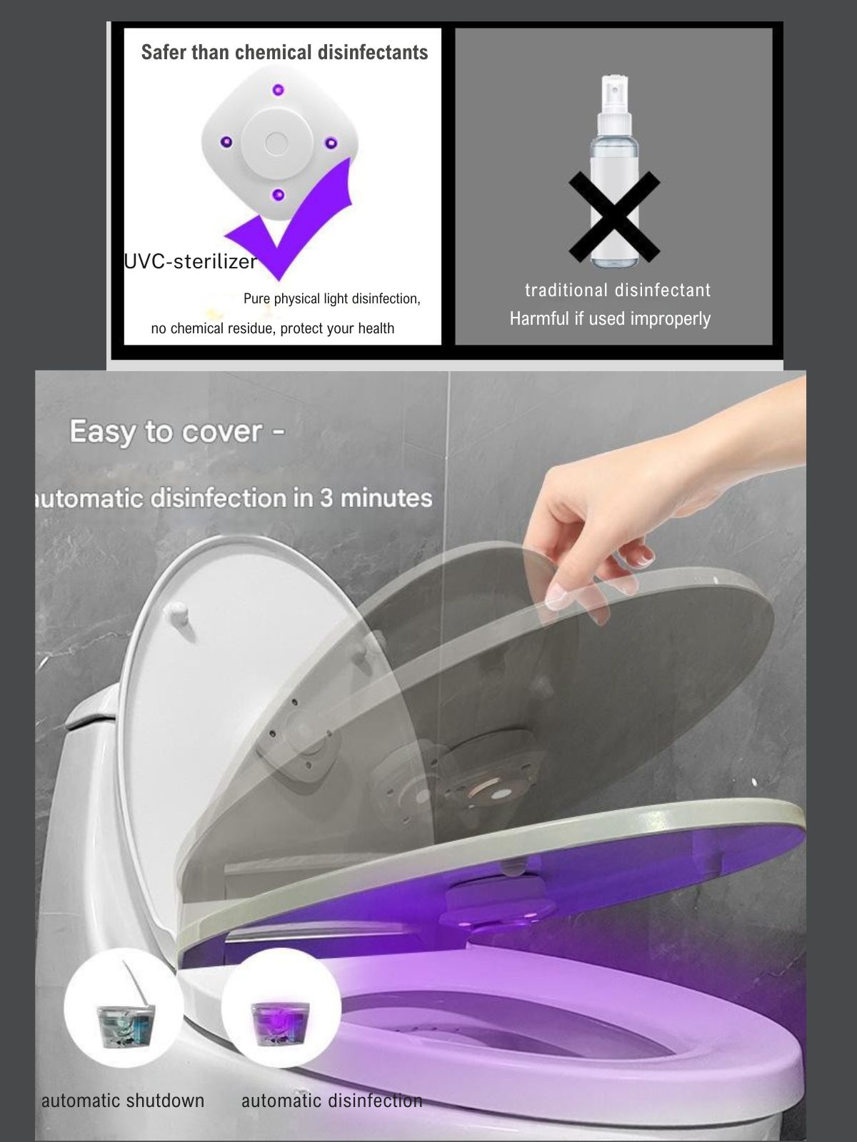 DIVAS PLACE UV Toilet Sanitizer: Safe, Effective, & Chemical-Free (SG ...