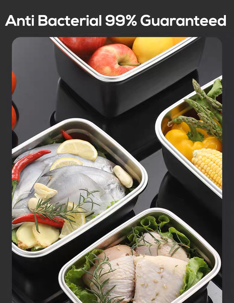 304 Stainless Steel Air Tight Food Container Box Anti-Bacterial Medical ...
