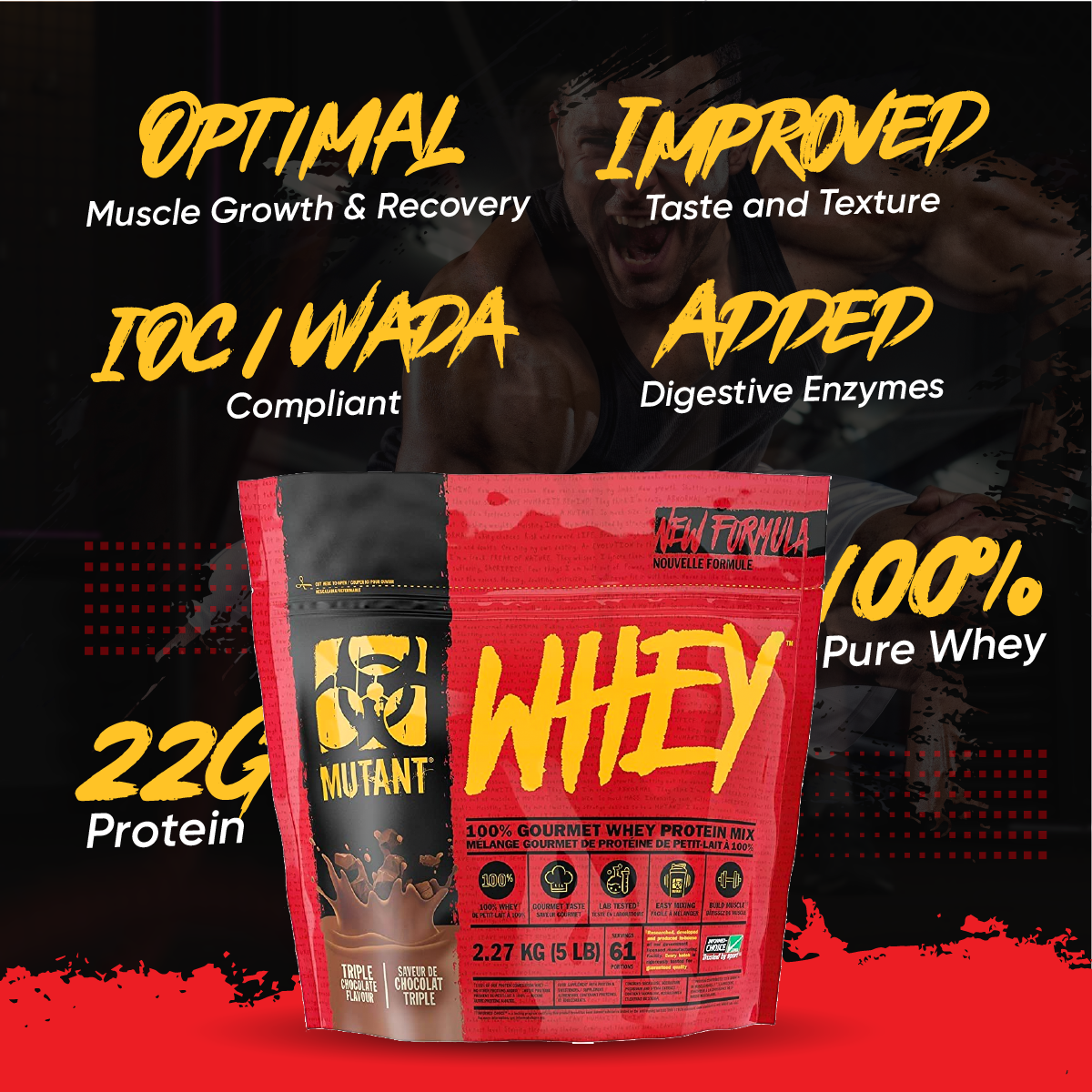 Mutant WHEY - 100% Whey Protein, added Digestive Enzymes help Build ...
