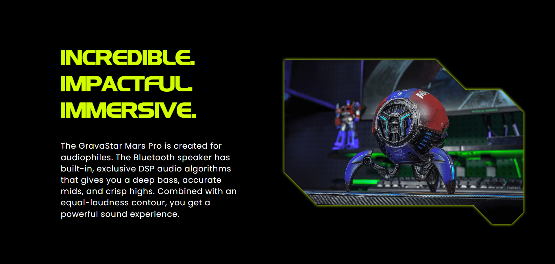 Gravastar Mars Pro 5.0 Sci-fi Wireless Bluetooth, Robotic Desktop 3D ...