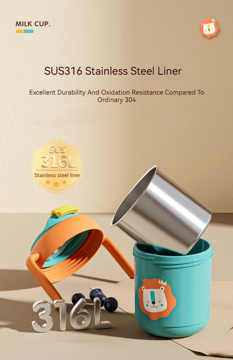 300Ml Thermal Insulated Sippy Cup with Scale 316 Stainless inner Liner ...