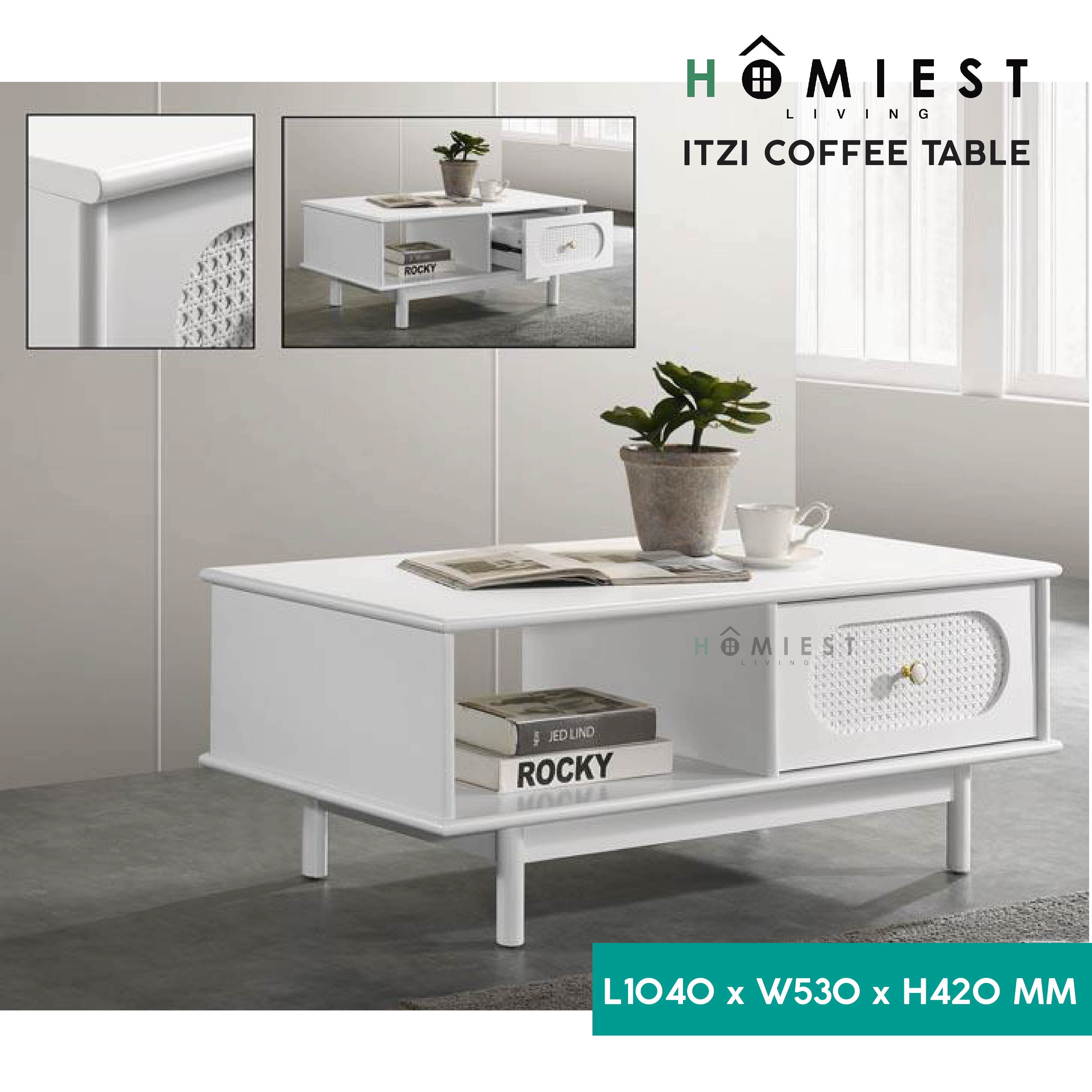 [Homiest] ITZI Living Room Bundle in Light Oat TV Console / Coffee ...