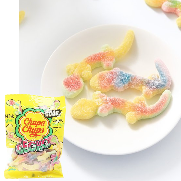 [CHUPA CHUPS] Sour Gecko Jelly 90g Sweet Gummy Candy Jellies | Shopee ...