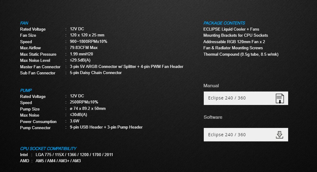 TECWARE Eclipse 240 / 360 ARGB LCD CPU Cooler, Black & White | Shopee ...