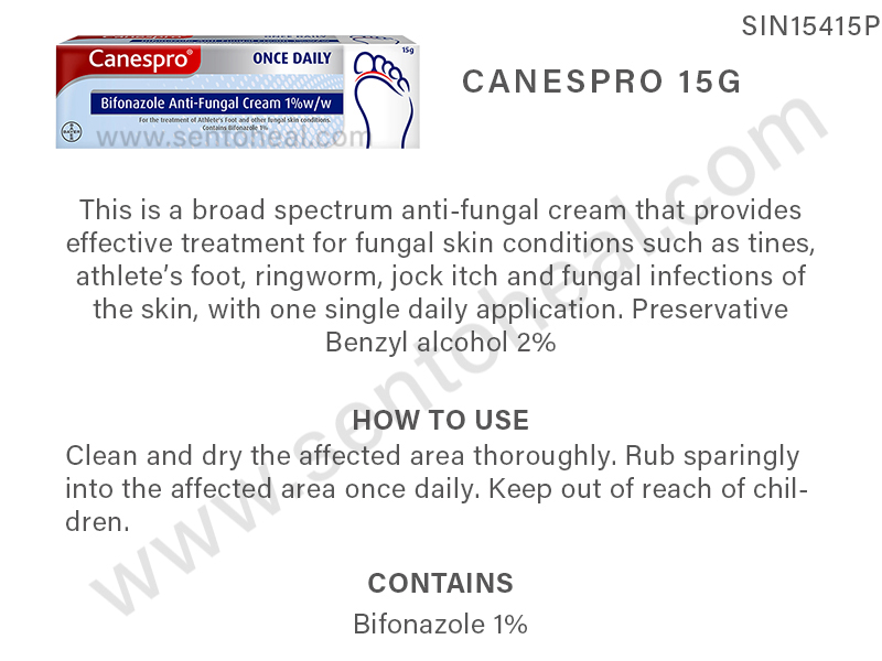 CANESPRO ONCE DAILY ANTI FUNGAL CREAM 15g / Fungal infections / Jock ...