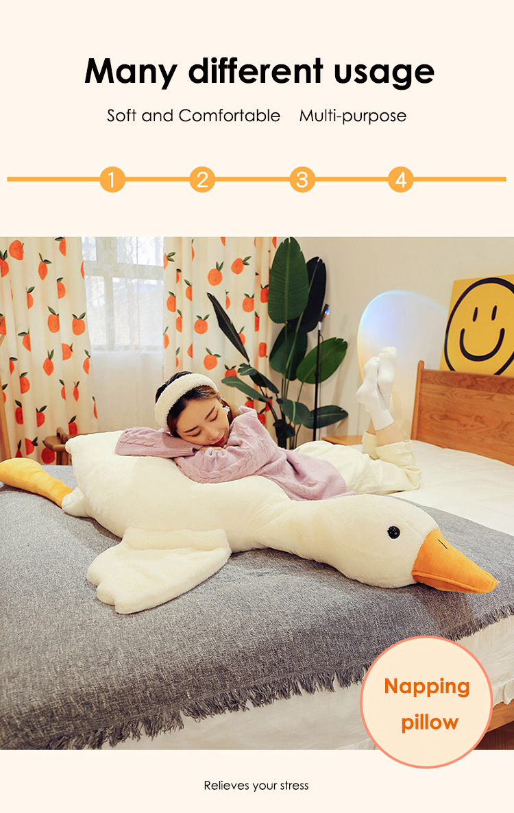 [SG Stock] Cute and Funny Fuzzy furry plush White Goose Cushion Cartoon ...