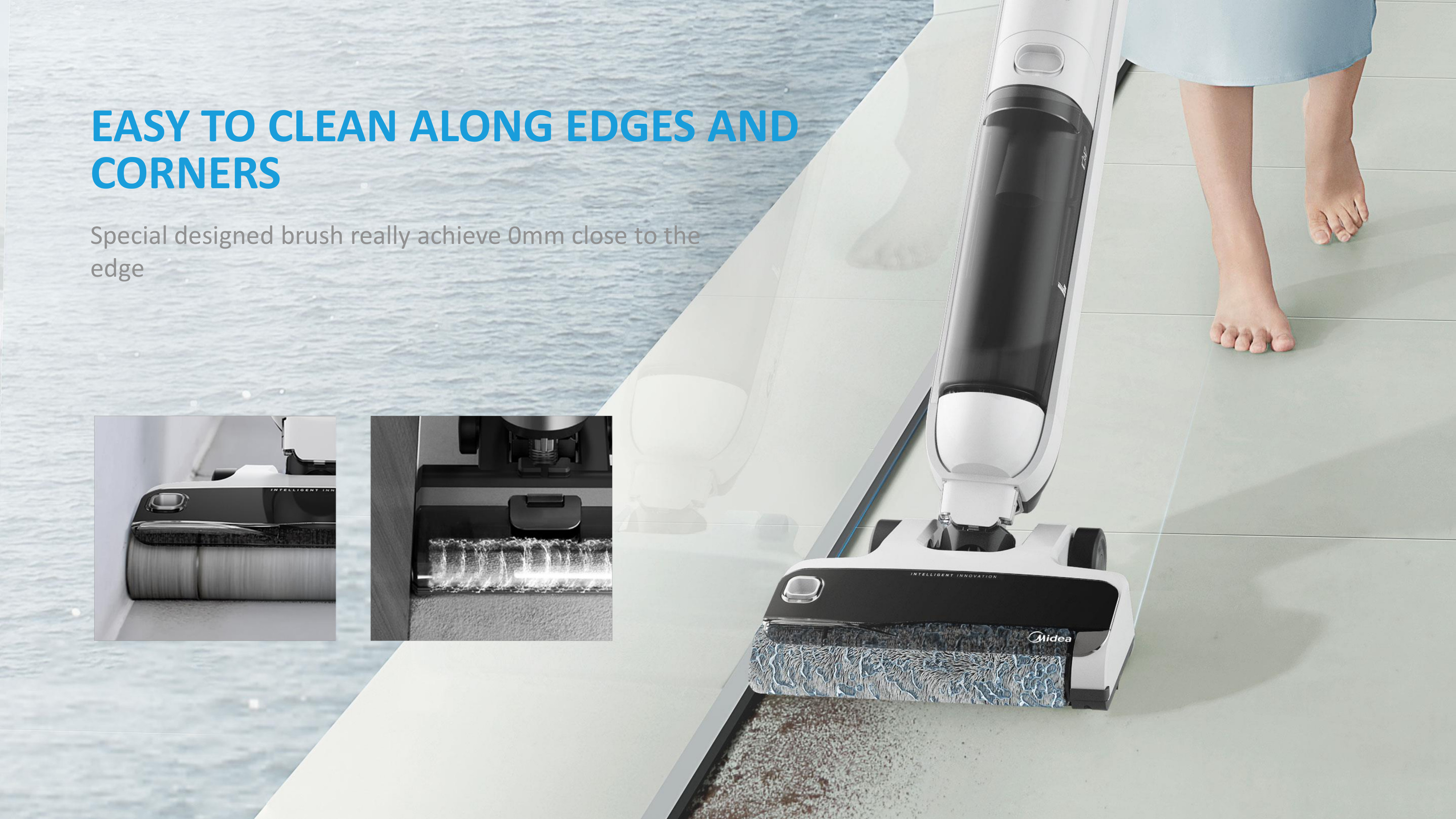 Midea MVC-X10 220W Vacuum /Wash/Mop, 3 in 1 Floor Washer with 2 in 1 ...