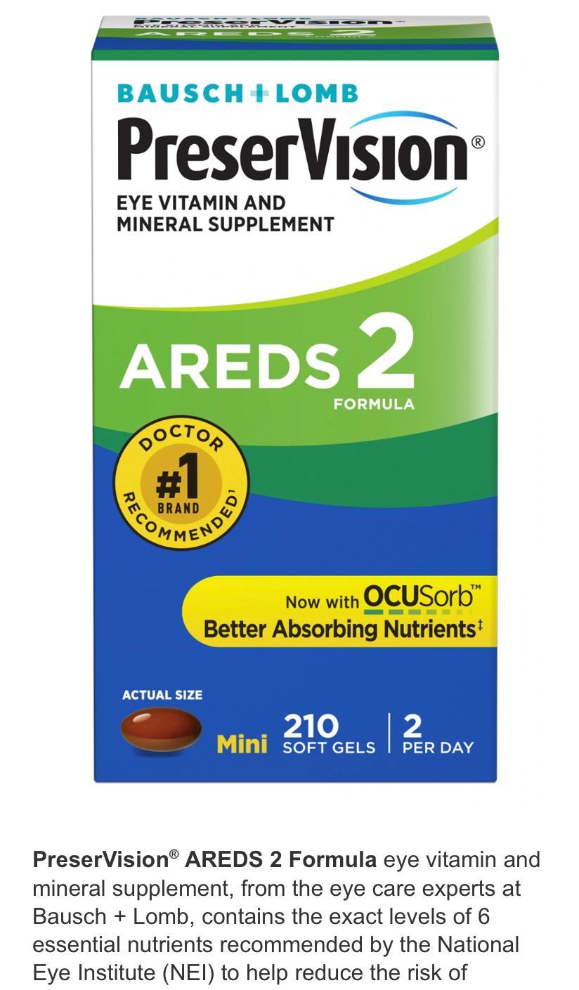 PreserVision AREDS 2 Formula, 210 Soft Gels(Exp:08/2026) | Shopee Singapore