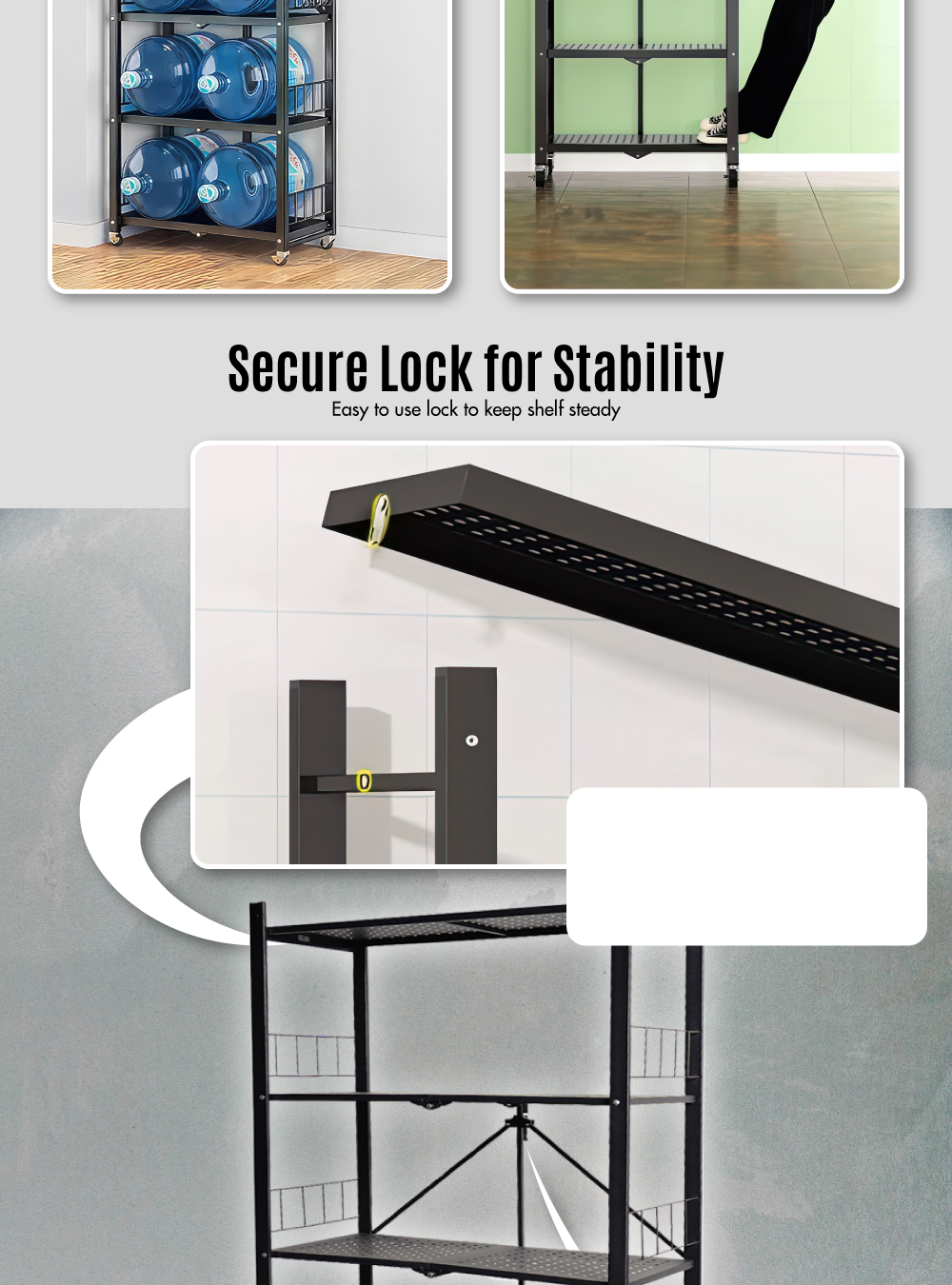 [HOUZE] 3|4|5 Tier Foldable Crossline Storage Shelf (L: 72cm W:34cm ...
