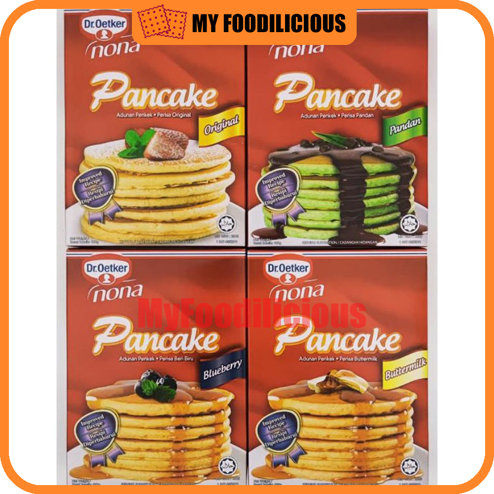 Dr.Oetker Nona Pancake Powder Original / Blueberry / Butter Milk/Pandan ...
