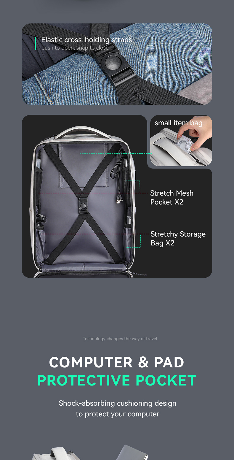 MARK RYDEN Multifunction Travel Backpack With USB Charging Port Fits 17 ...