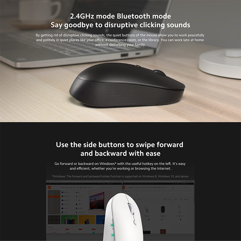 Xiaomi Mi Dual Mode Wireless Mouse Silent Edition | Shopee Singapore