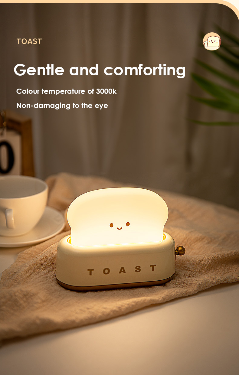 [SG Stock] Cute and Funny Toast Night Light for Kids Rechargeable and ...