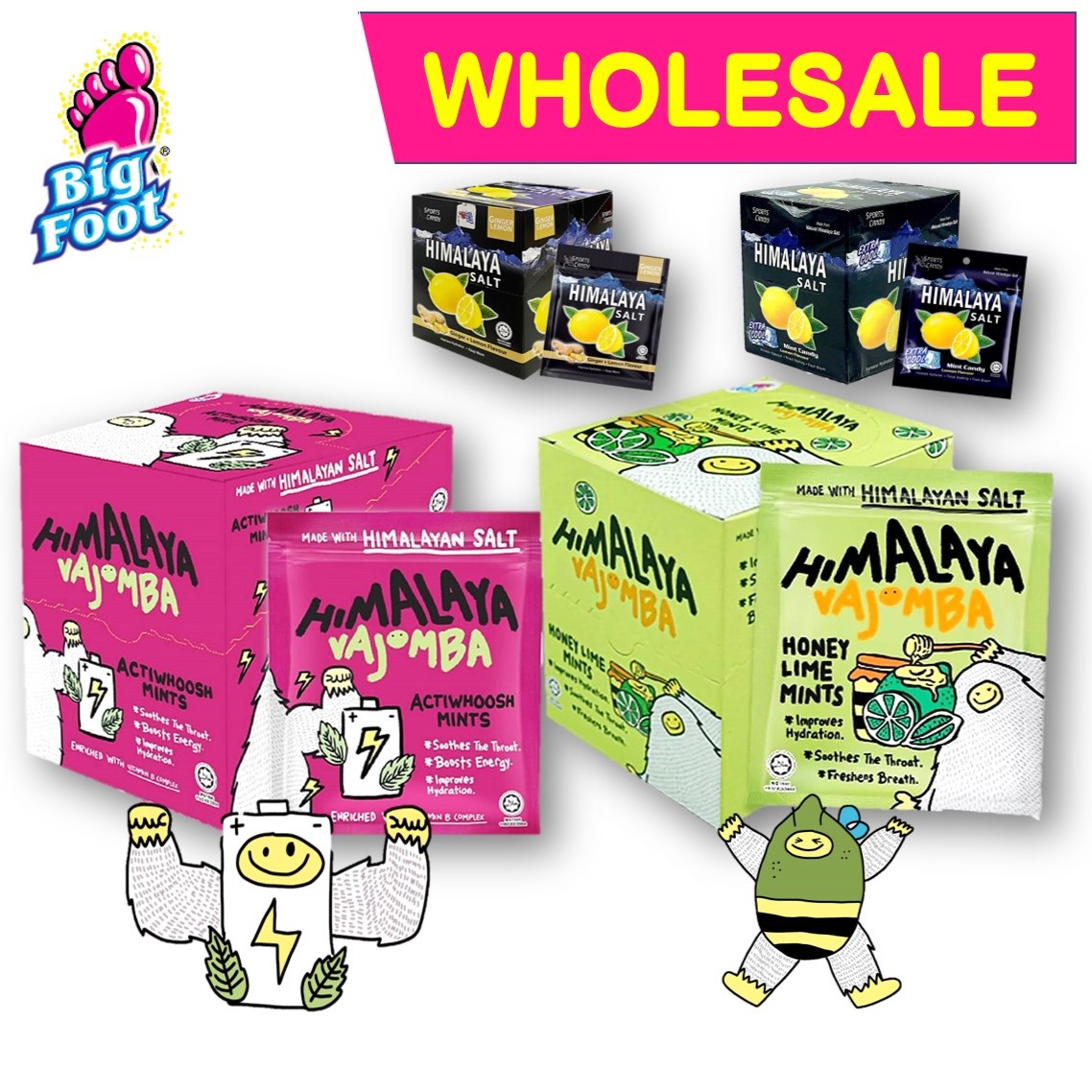Himalaya Salt Sports Mint Candy Lemon / Vajomba Actiwhoosh Mint ...
