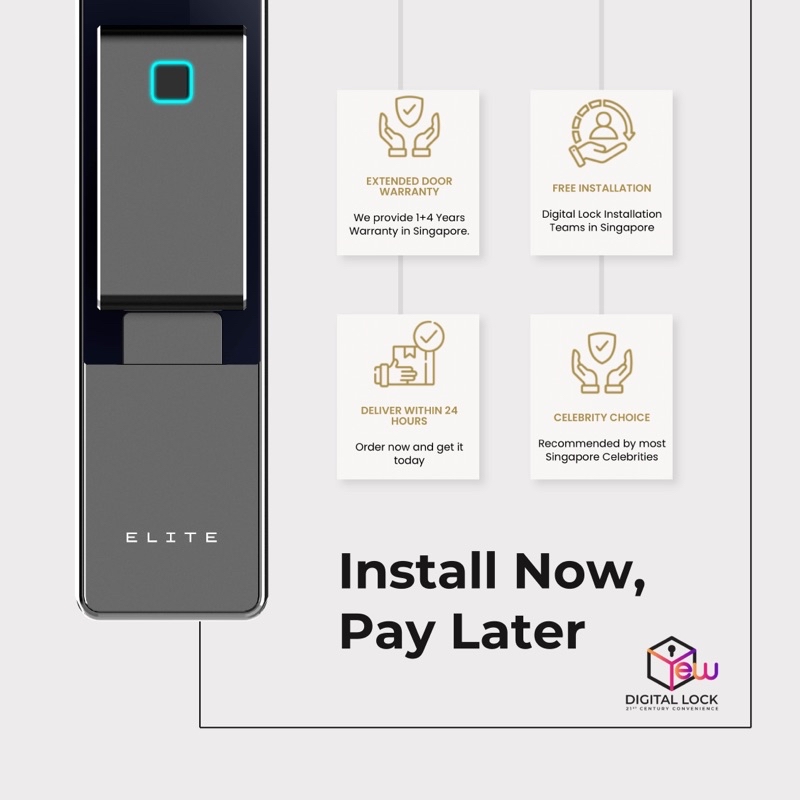 FREE Installation | Yew X9 2024 Version Facial Recogniton Door Digital ...