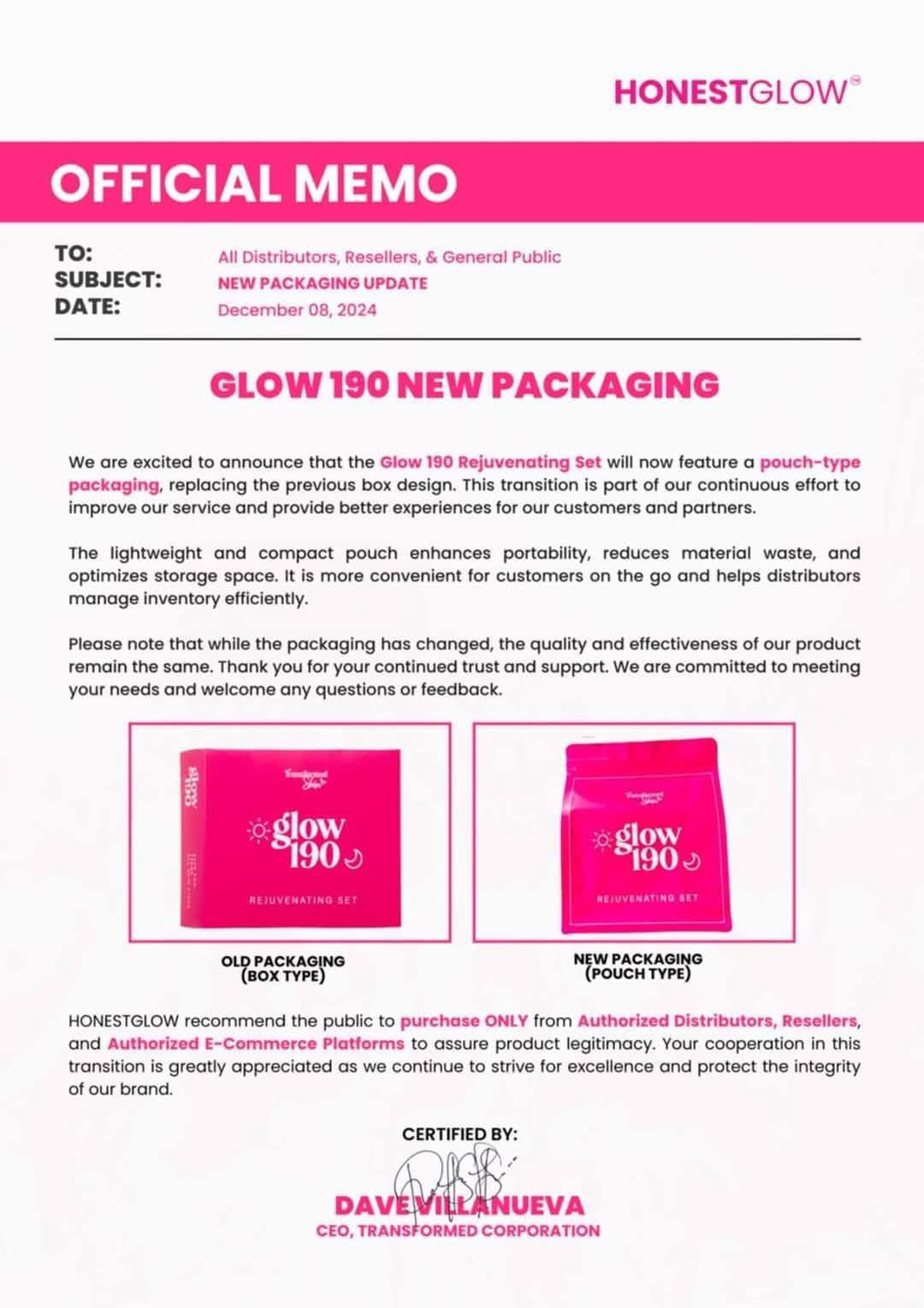 GLOW 190 REJUVENATING SET by TRANSFORMED SKIN NEW PACKAGING (SG READY ...