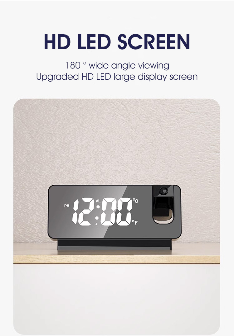 HXR Smart Digital Desk Clock projection Alarm Clock LED Digital ...