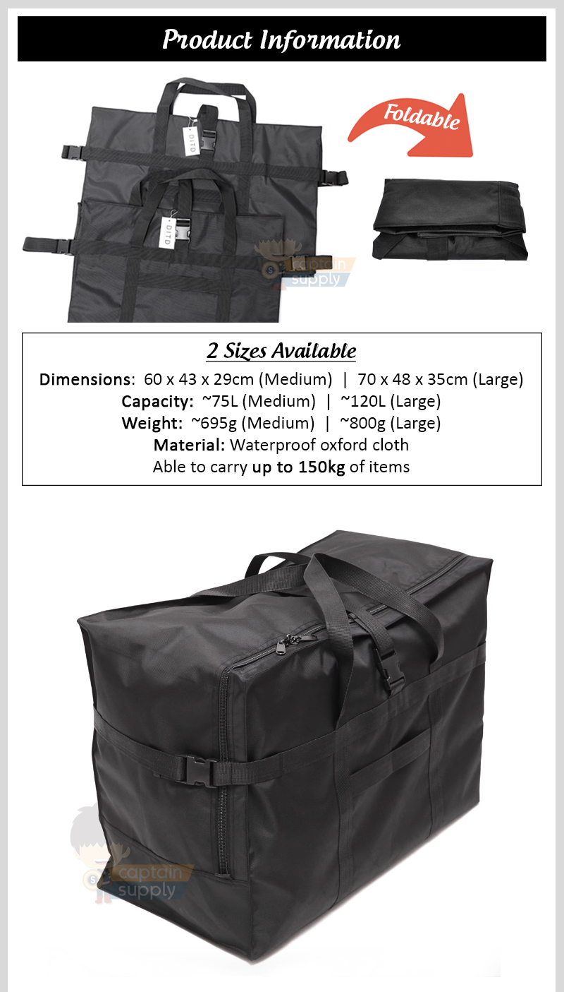 Large Capacity Foldable Travel Bag Checked Baggage Duffel Luggage ...